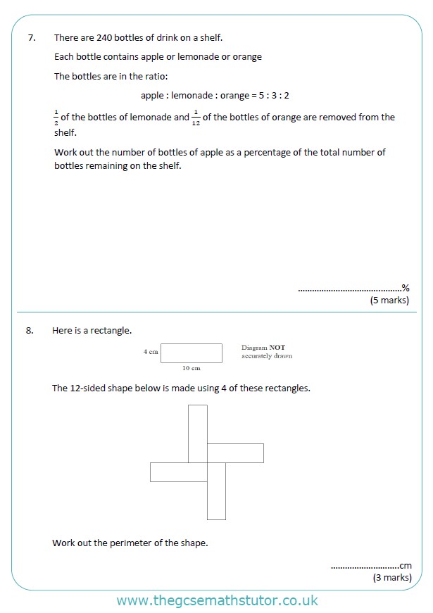 GCSE Maths Practice Paper 2024 Free Download